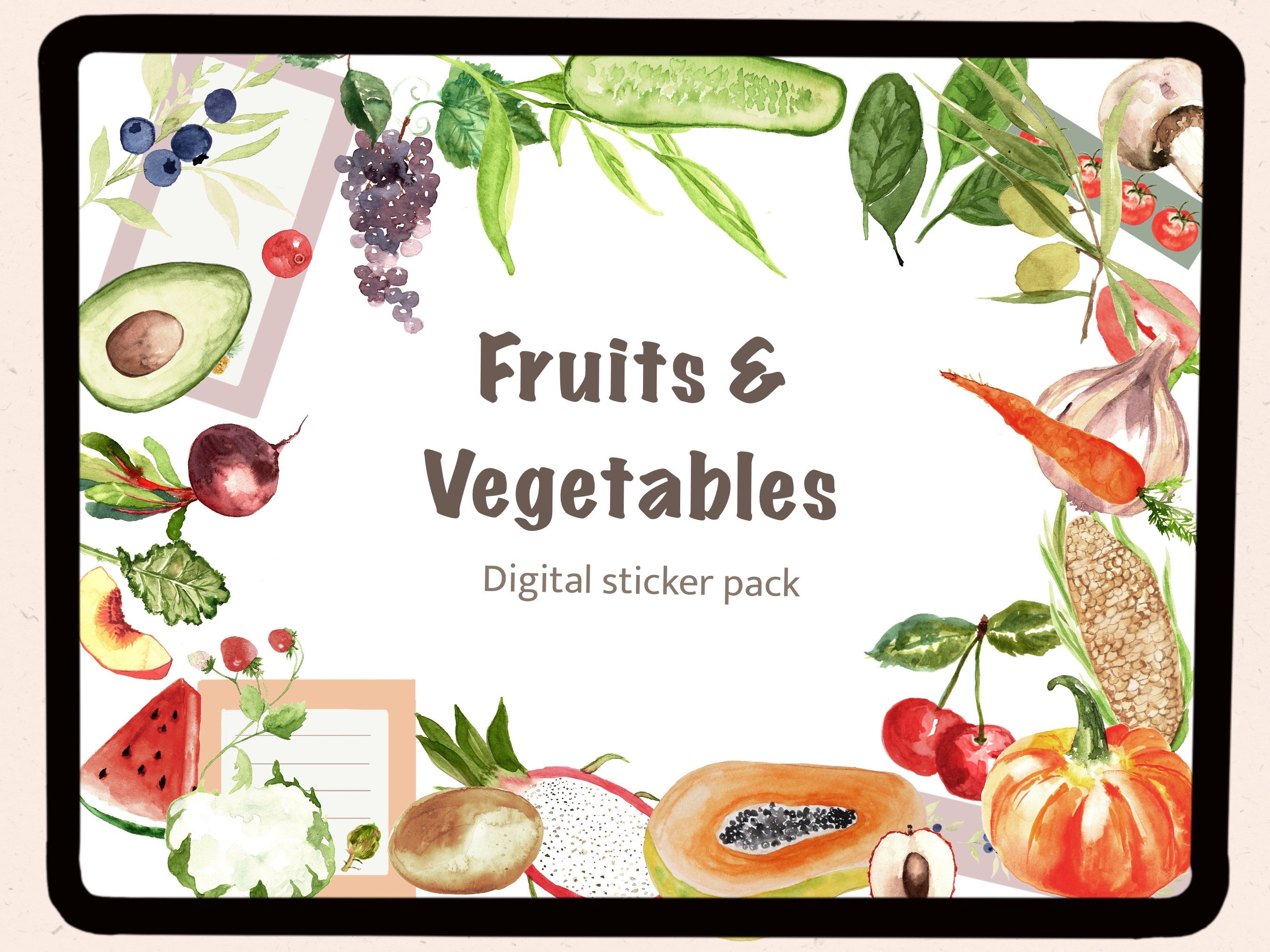 Food Digital Stickers| Goodnotes Stickers| Fruits Stickers| Veggies ...