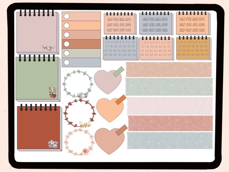 Boho Goodnotes Digital Planner Sticker Flower Stickers - Etsy