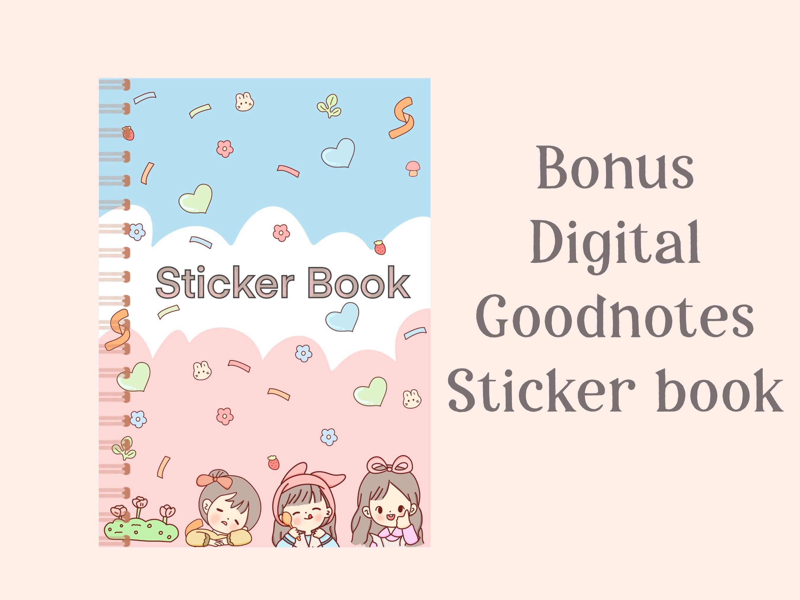 Cute Girl Digital Sticker Pack| Kawaii Goodnotes Stickers| Pink|kawaii ...
