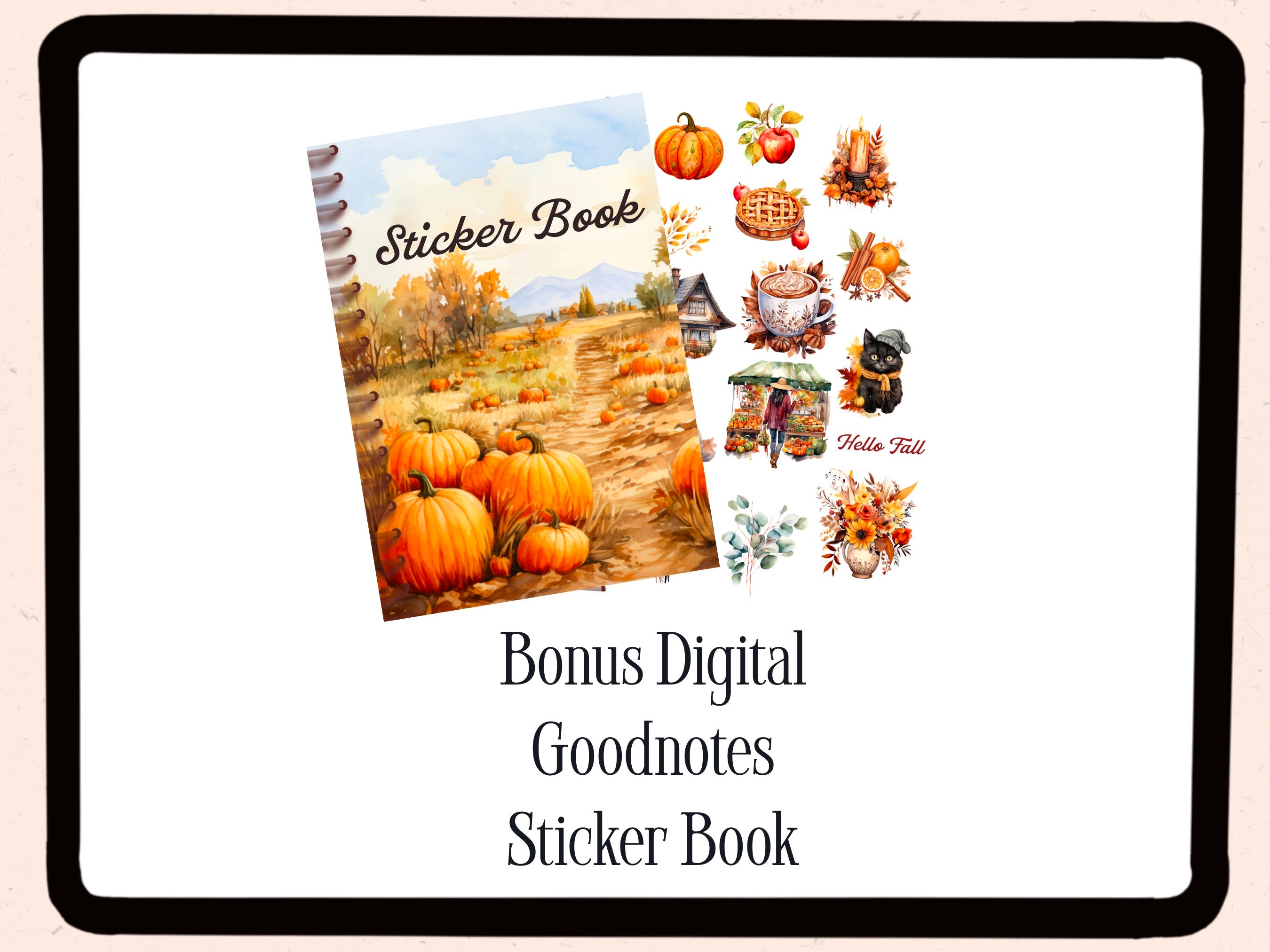 Boho Fall Digital Stickers| Fall Goodnotes Stickers| Pumpkin| Fall ...