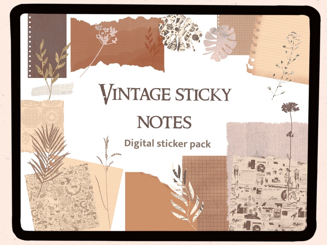 Vintage Goodnotes Stickers| Paper Digital Planner Stickers| Digital ...