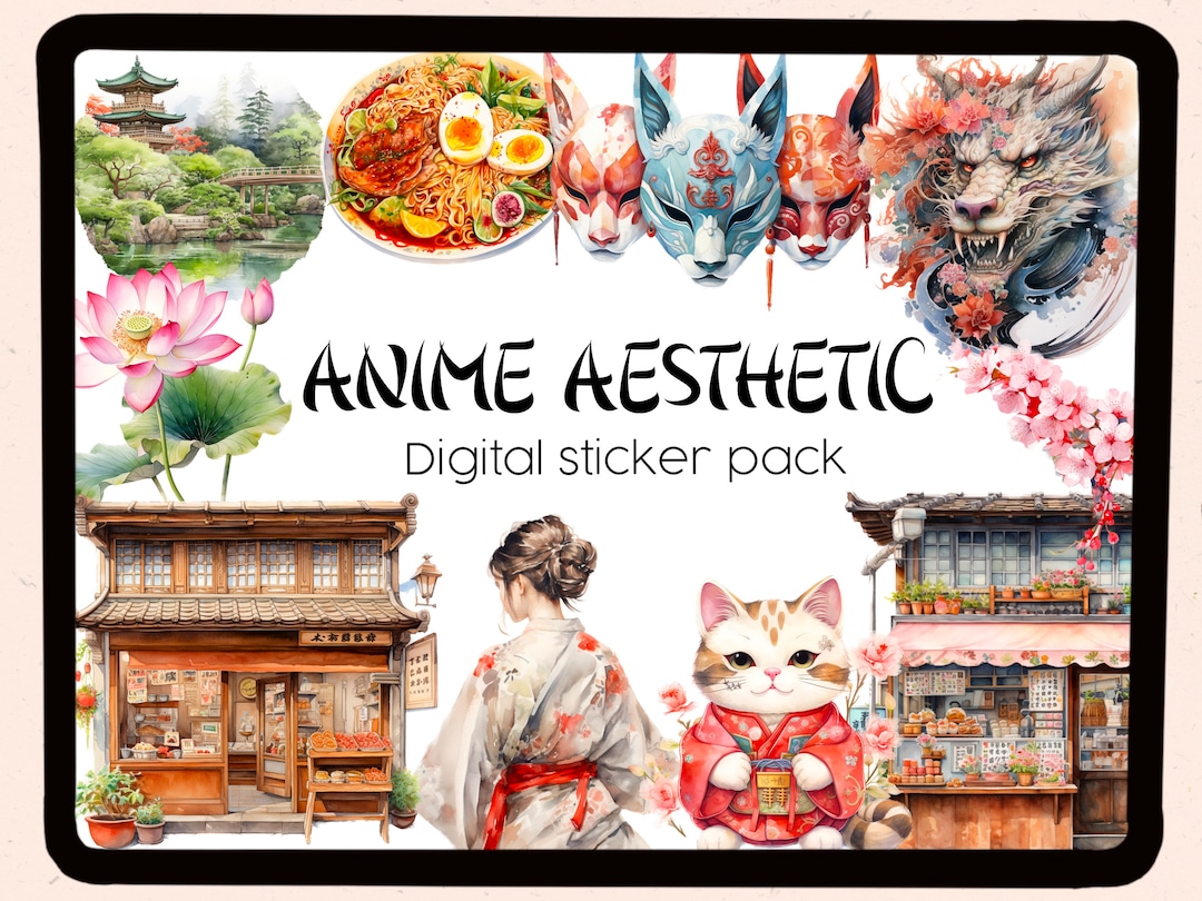 Anime Aesthetic Digital Stickers| Anime Goodnotes Stickers| Digital ...