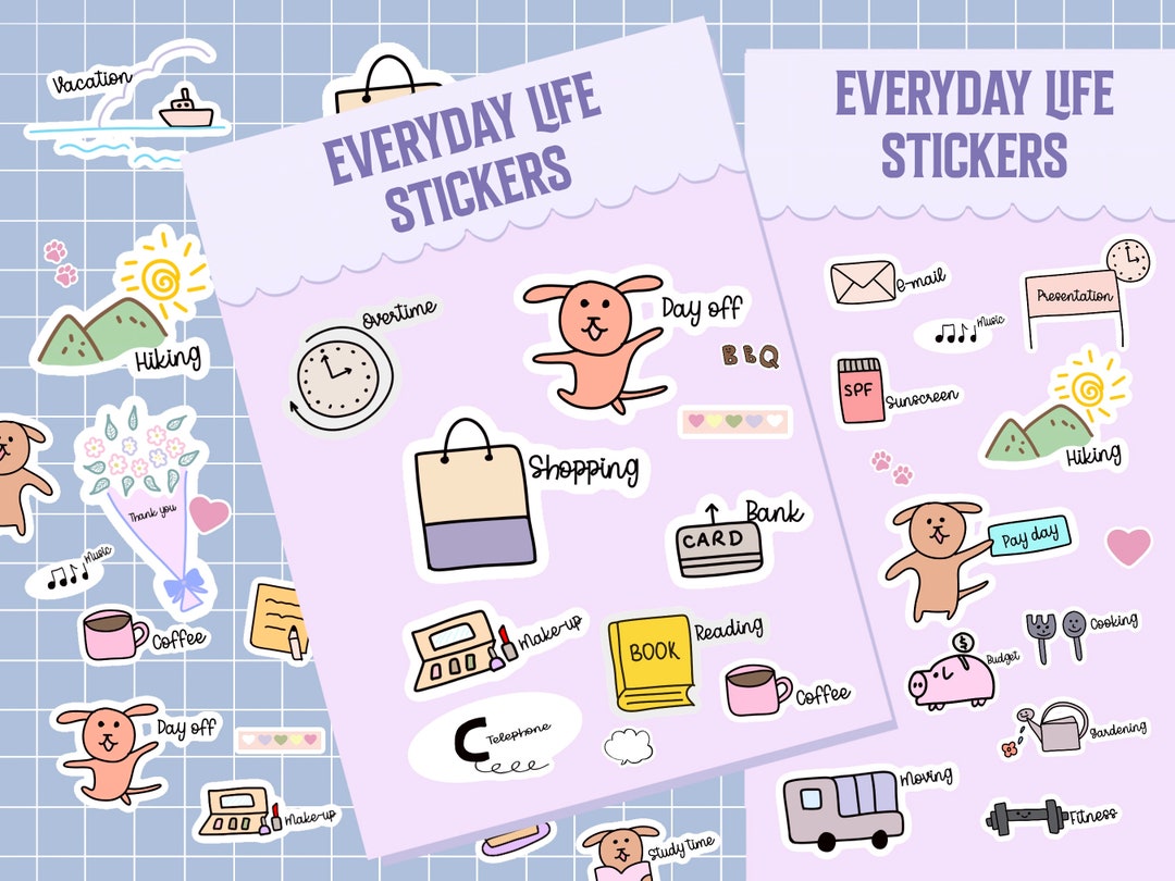 Everyday Life Icons Goodnotes Digital Stickers| Cute Stickers| Work ...