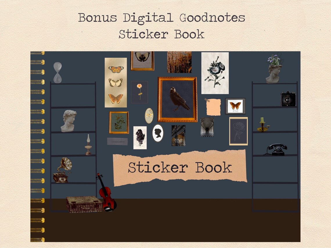 Dark Academia Digital Sticker Pack| Goodnotes Stickers| Dark Academia ...