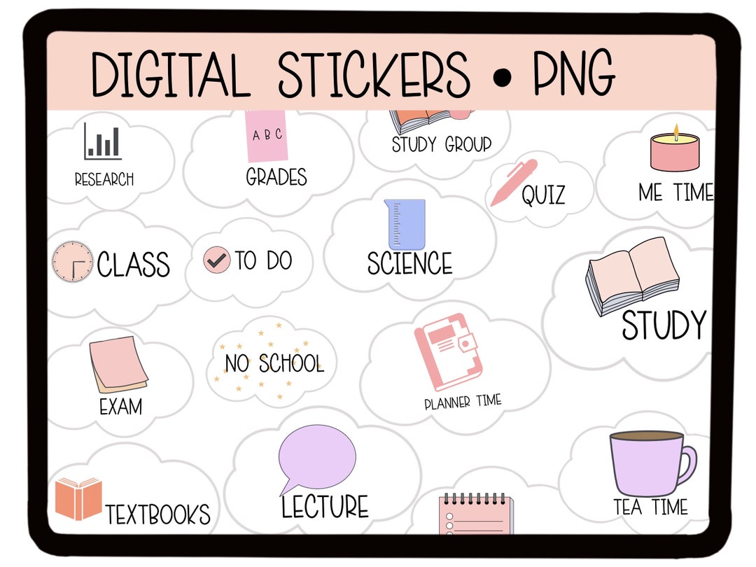 Student Digital Stickers| Goodnotes Stickers| School| Study| College ...