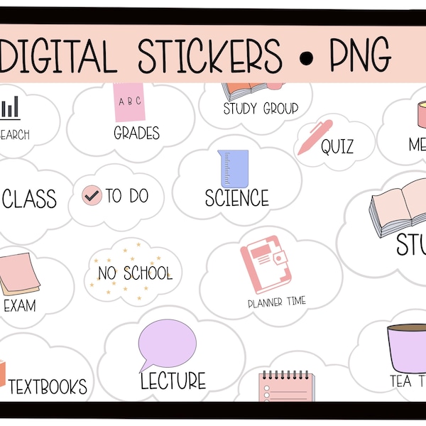 University Digital Stickers - Etsy