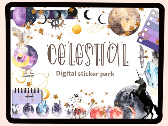Celestial Digital Stickers Goodnotes Stickers Zodiac - Etsy