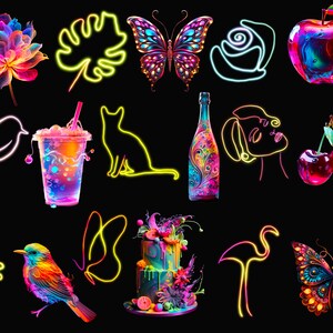 Neon Digital Stickers| Dark Mode Digital Planner| Goodnotes Digital ...