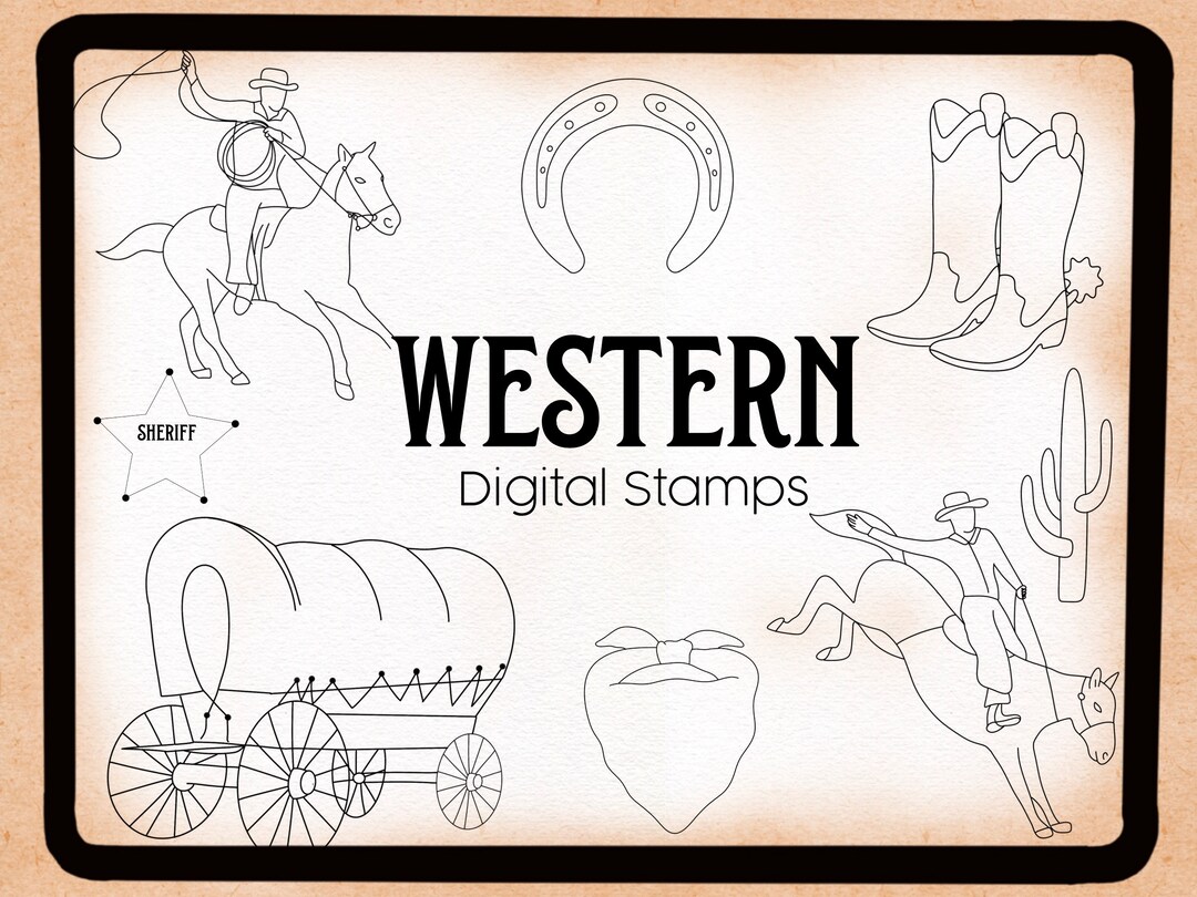 Western Procreate Stamps| West| Cowboy| Western Procreate Brush Set ...