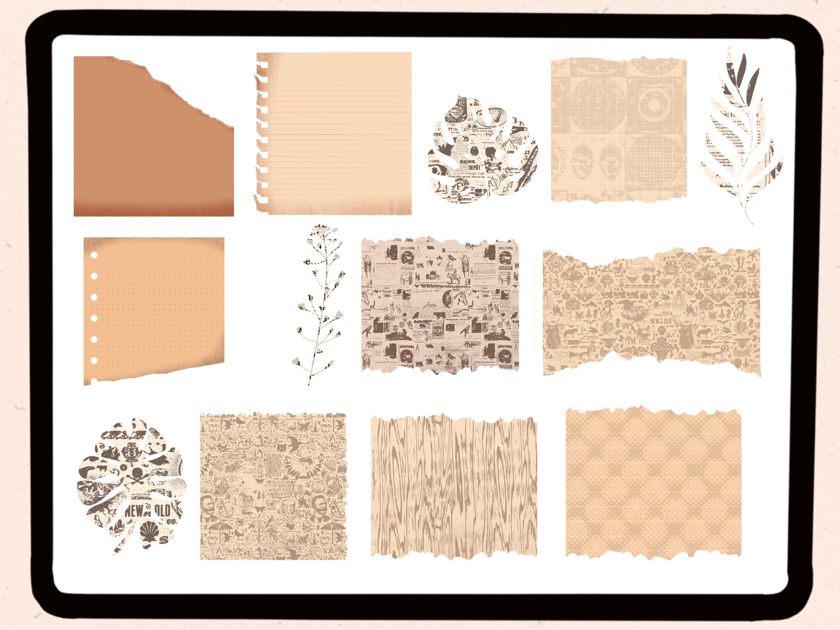 Vintage Goodnotes Stickers Paper Digital Planner Stickers Digital ...