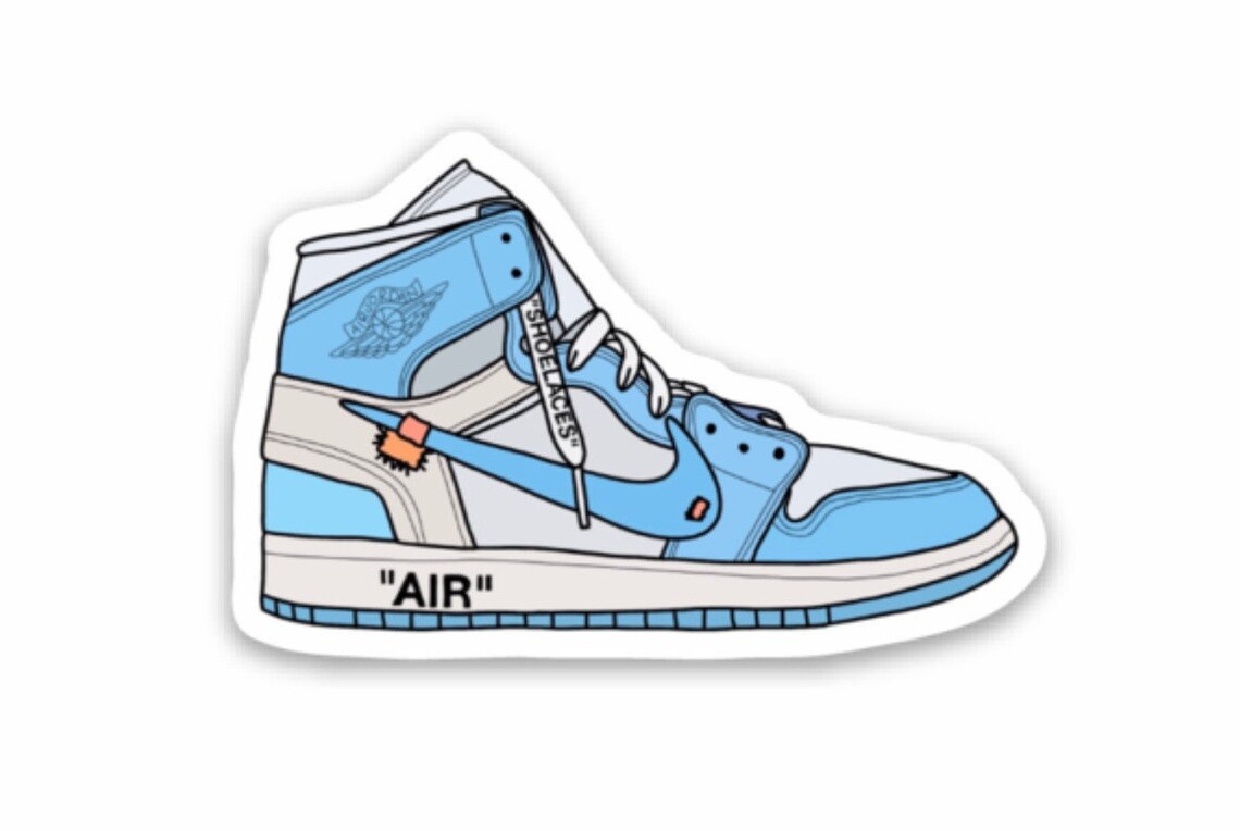 Air Jordan 1 Retro off White University Blue Sticker - Etsy