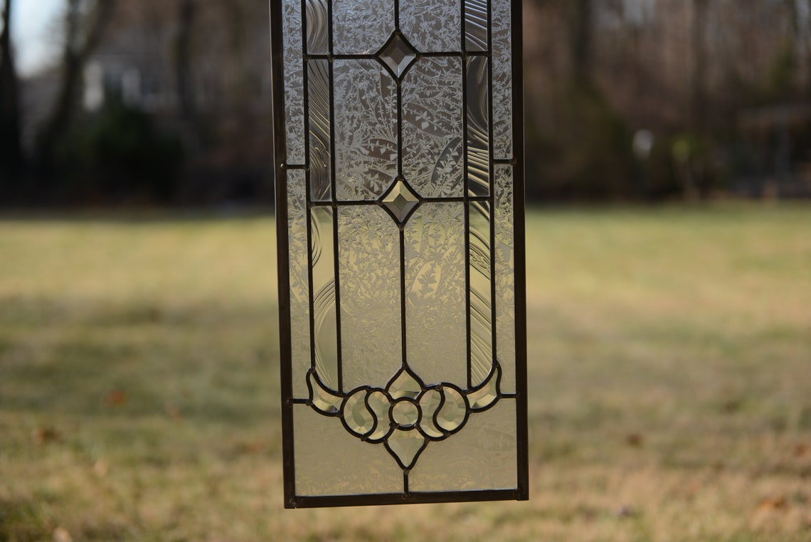 Handcrafted Clear Beveled Glass Window Panel 10" X 36" - Etsy