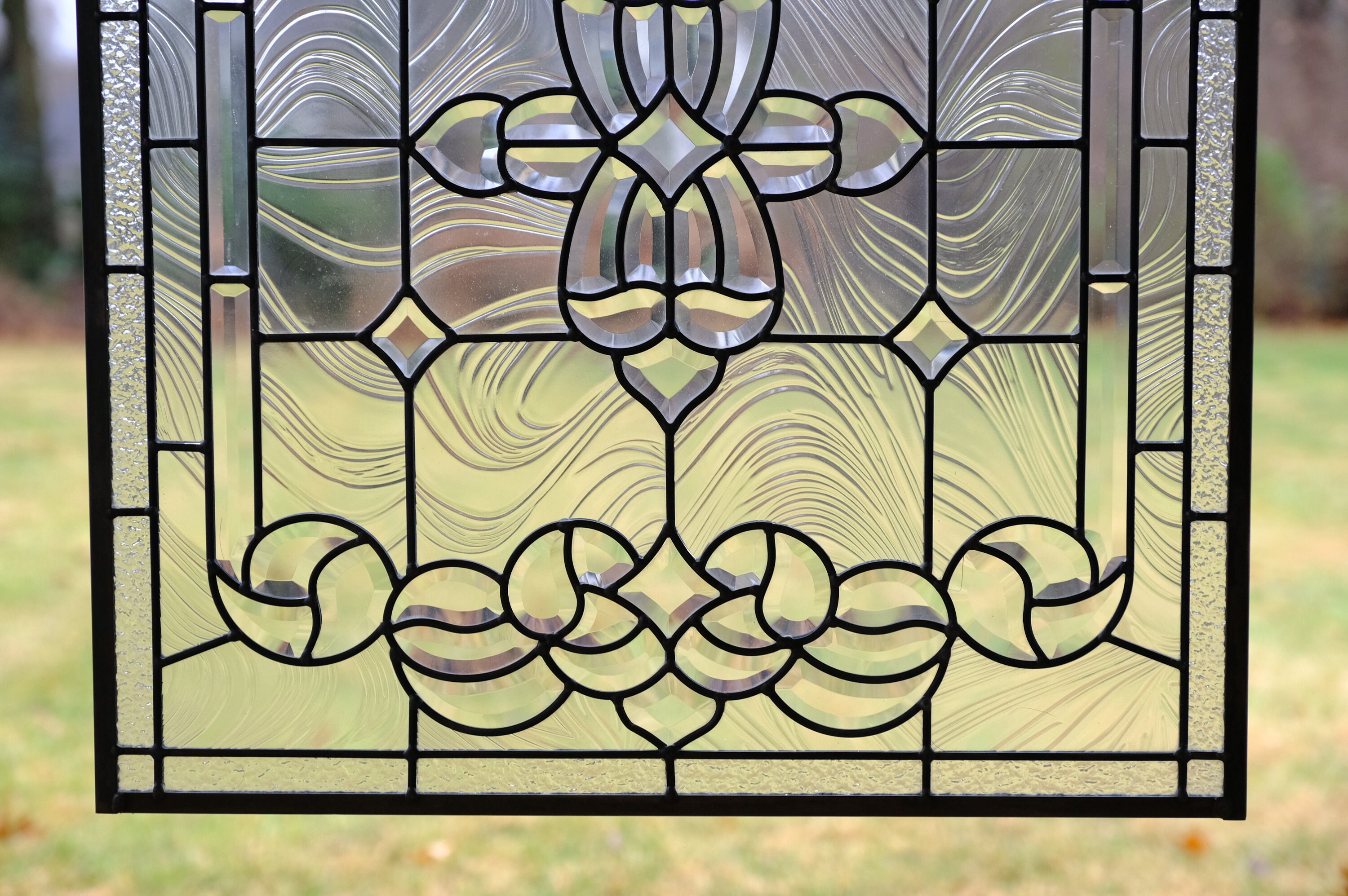 Handcrafted Clear Beveled Glass Window Panel 24 X - Etsy