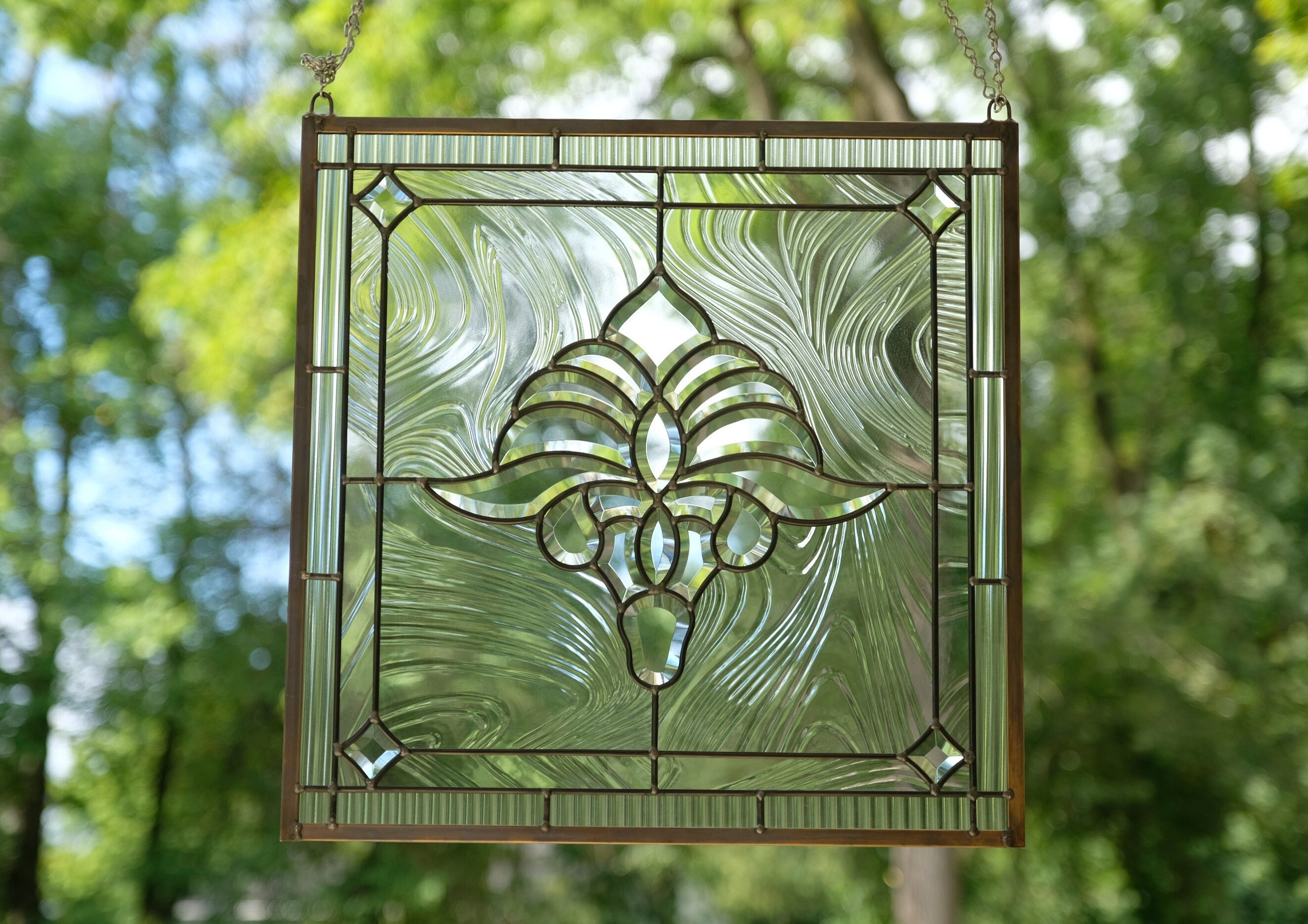 Handcrafted Clear Beveled Glass Window Panel 20 X 20 - Etsy