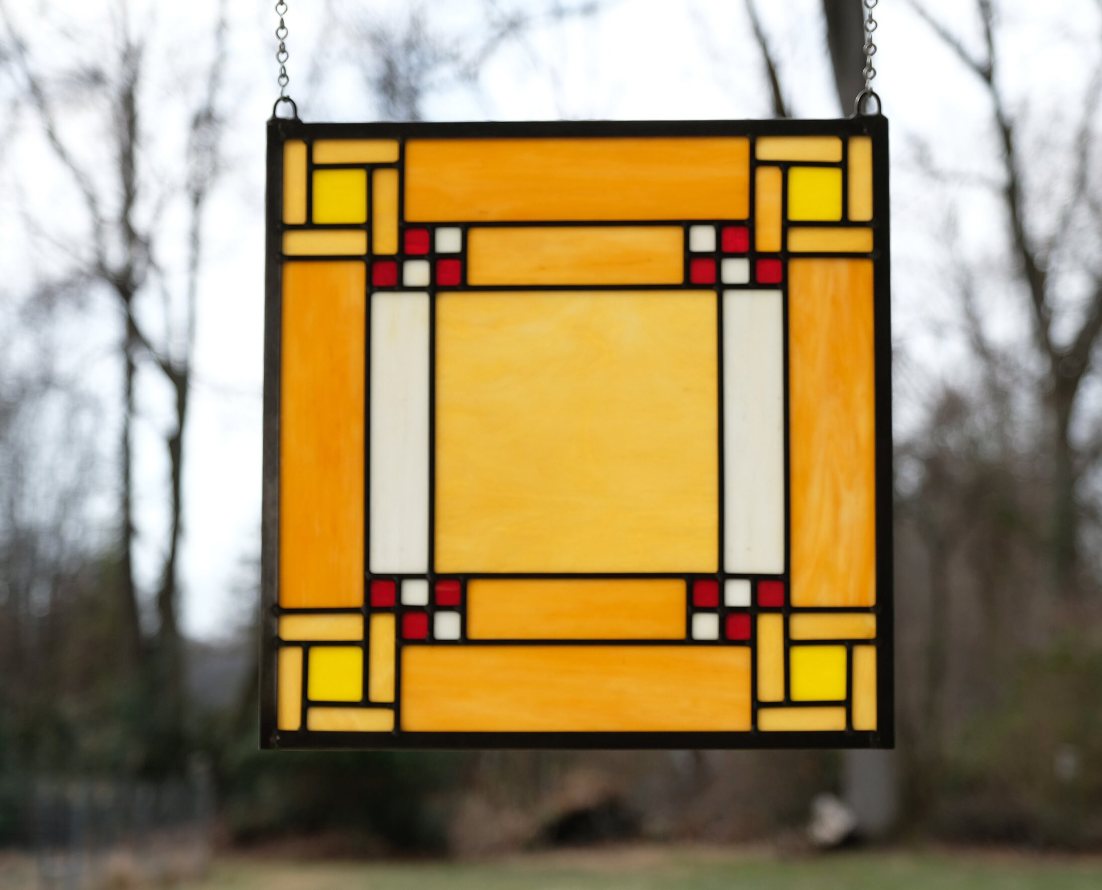 Handcrafted Glass Window Panel 16" X 16" - Etsy