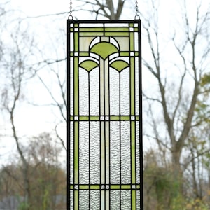 Handcrafted Stained Glass Panel Window Panel 10" X 36" Ginkgo Leaves - Etsy