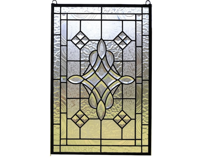 Handcrafted Clear Beveled Glass Window Panel 16" X 24" - Etsy