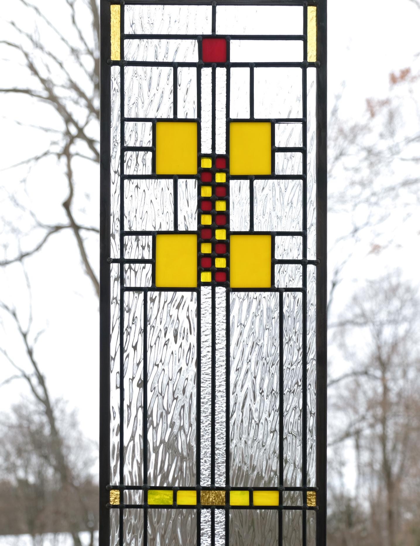 Handcrafted Stained Glass Window Panel 10" X 36" - Etsy