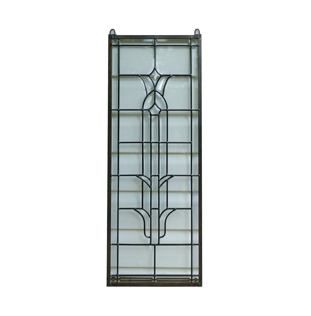 Handcrafted Clear Beveled Glass Window Panel 12" X 32" - Etsy