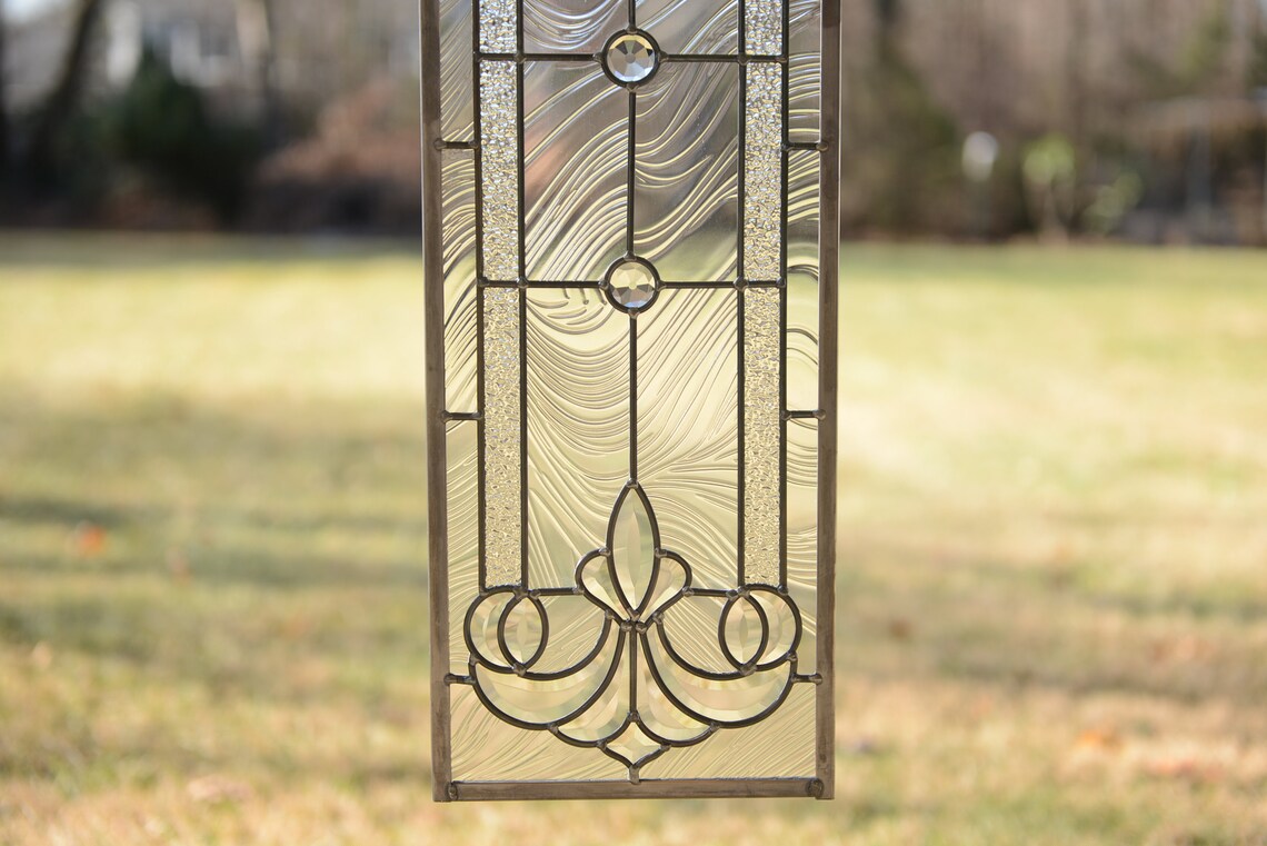 Handcrafted Clear Beveled Glass Window Panel 10 X | Etsy