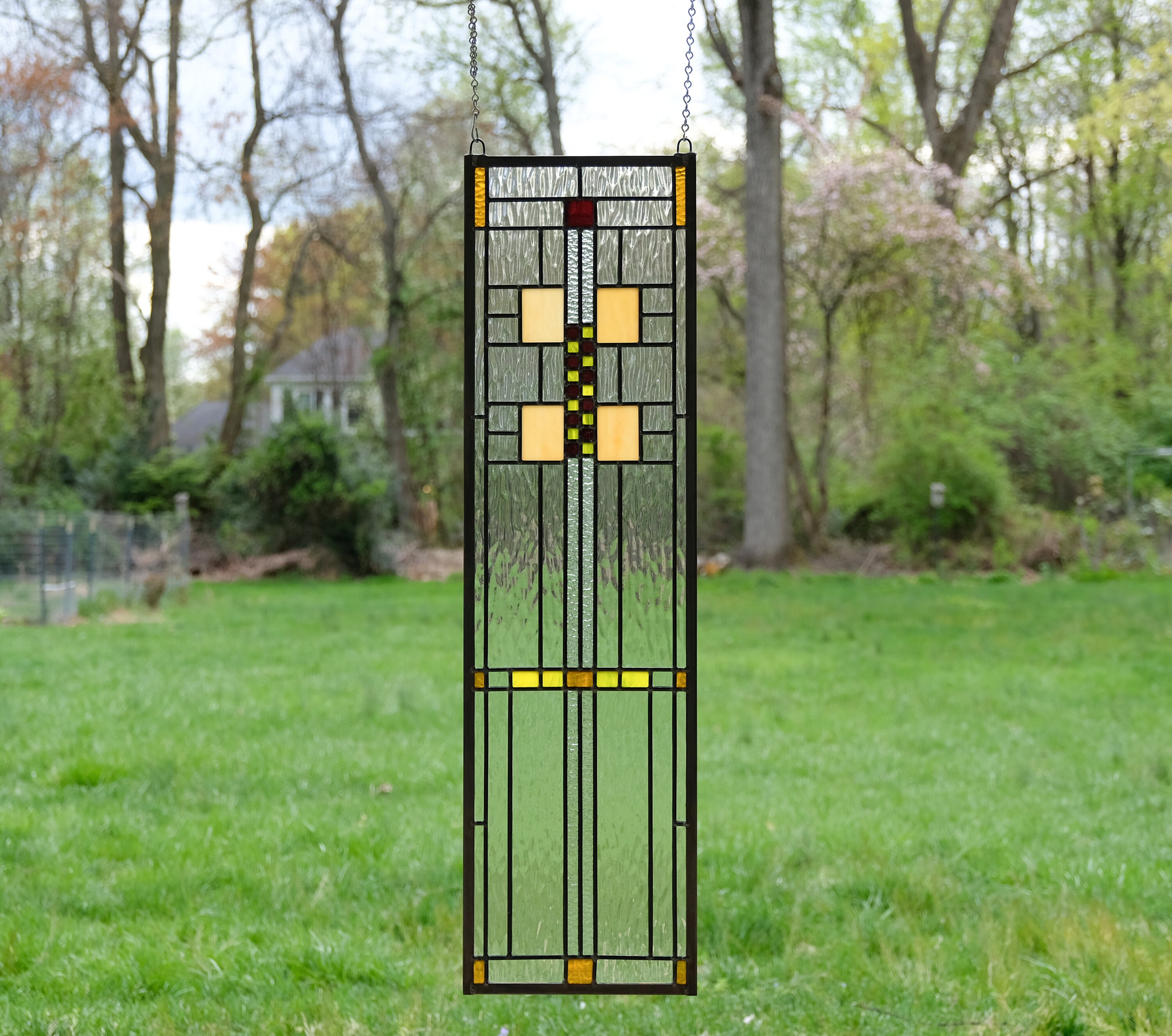 Handcrafted Stained Glass Window Panel 10 X 36 - Etsy