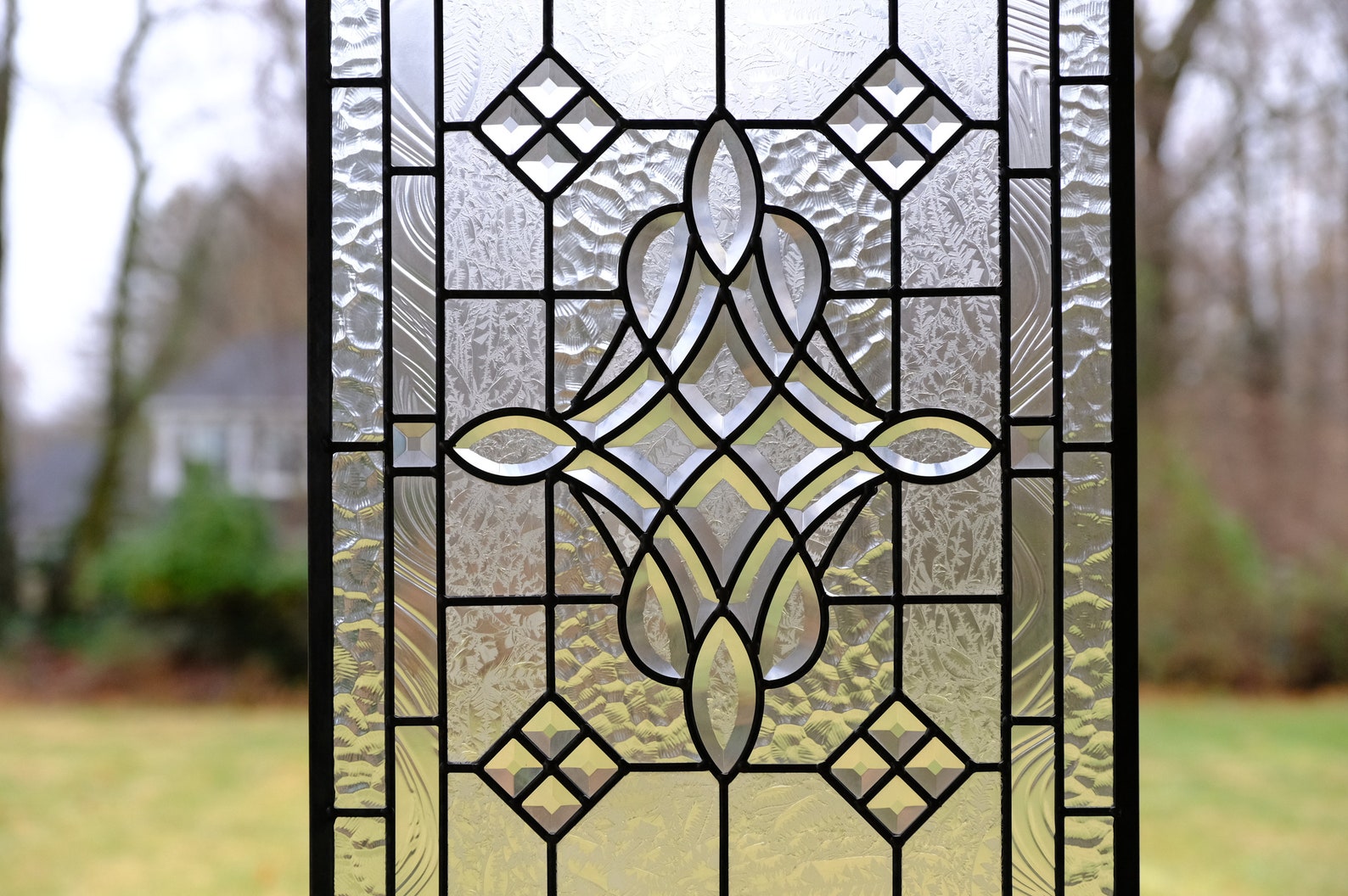 Handcrafted Clear Beveled Glass Window Panel 16" X 24" - Etsy