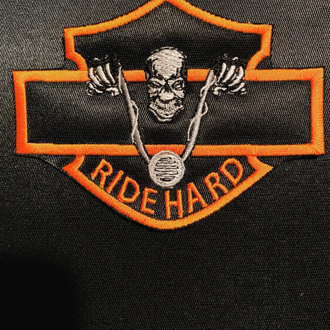 Cute Iron on PATCH, Motorcycle Patch, Horror Patch, Trendy RIDE HARD ...
