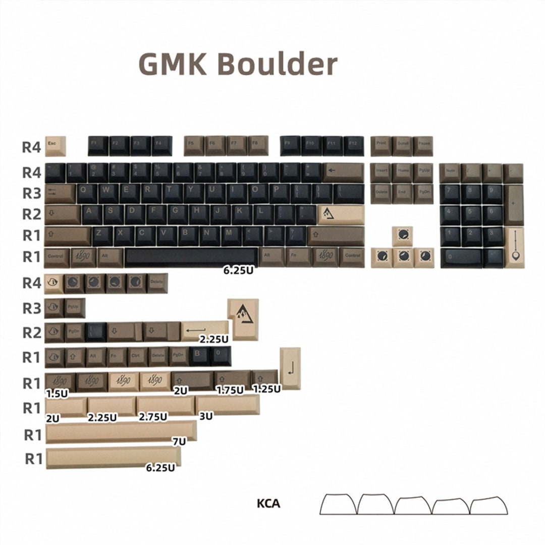 140 Keys GMK Boulder Keycap Set KCA Profile Dye-sub - Etsy