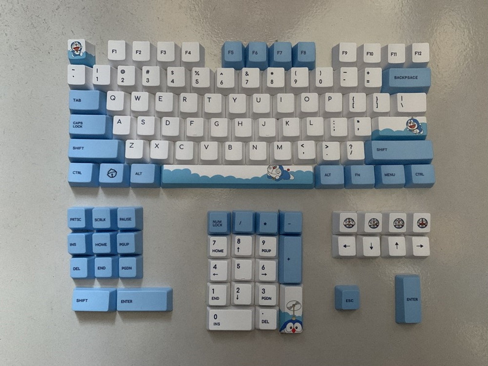Doraemon PBT Keycap Set OEM Keycaps 108 Keys Blue Keycaps | Etsy