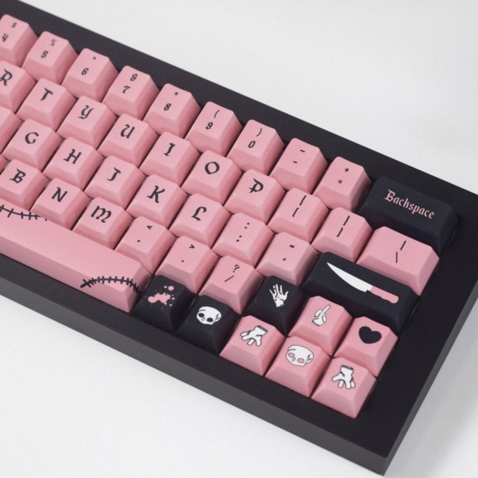 Black Pink Keycap Sets Cherry Profile Keycap for Mechanical - Etsy