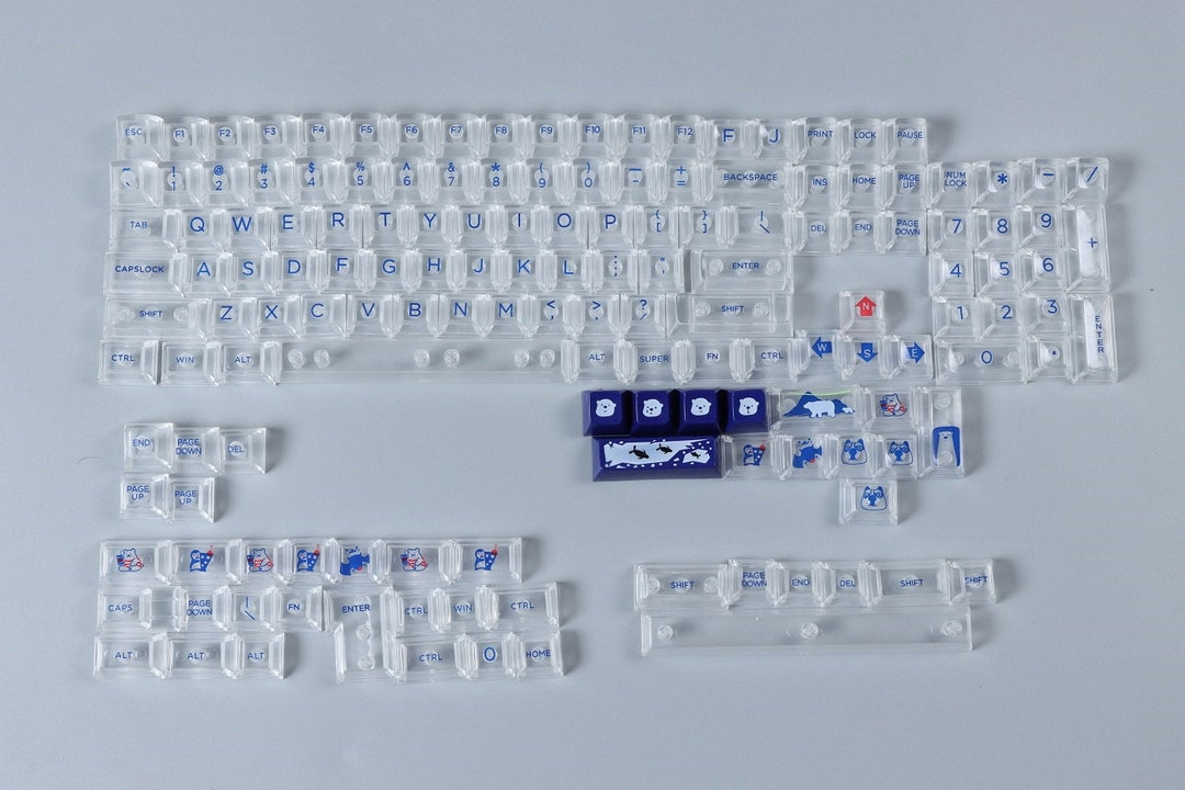 Transparent Klein Blue Keycap Set SA Ball Keycaps Double Shot ABS ...