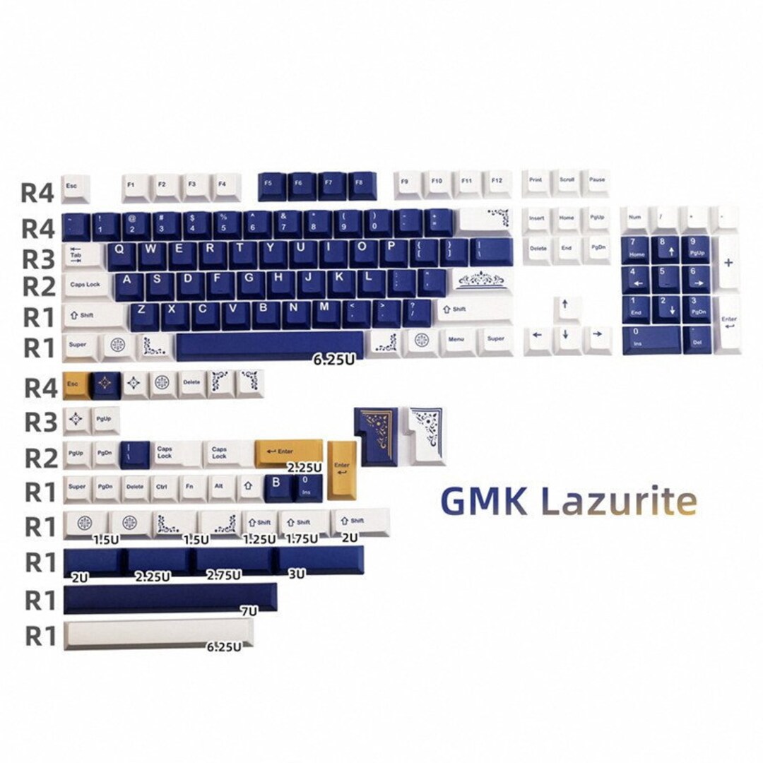 140 Keys GMK Lazurite PBT Keycaps Cherry Profile Dye Sub - Etsy