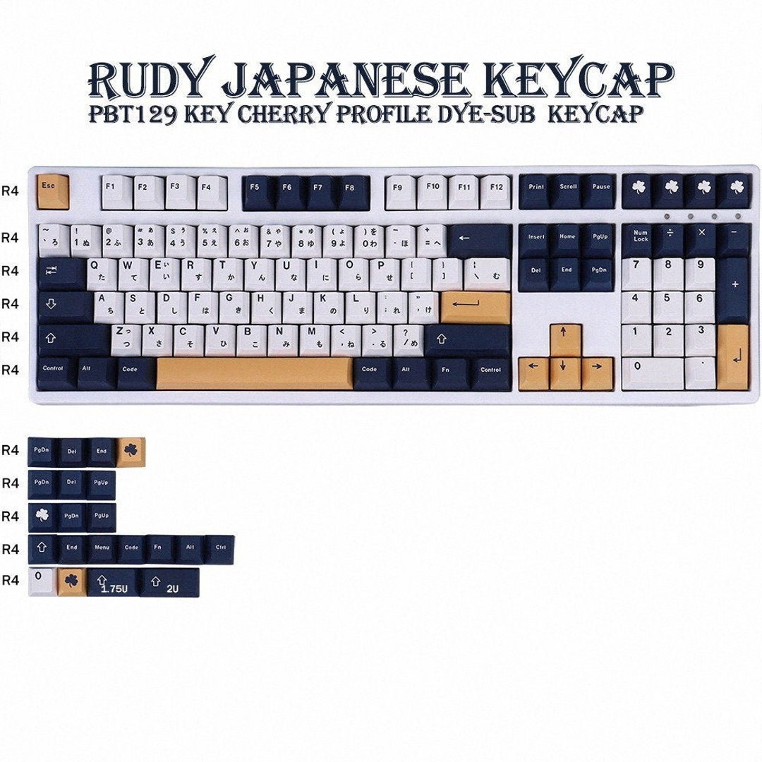 PBT Keycap 129 Key Cherry Profile DYE-SUB Personalized Rudy Keycaps for ...