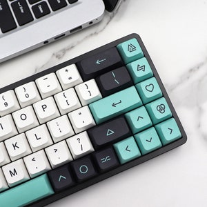 XDA Keycap Set White Blue Color PBT Keycap Sets for Mechanical Keyboard ...