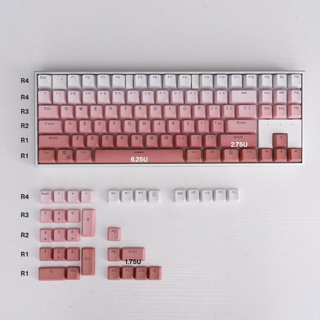 Gradient Red Keycaps PBT Backlit Double Shot OEM Profile Keycap for ...