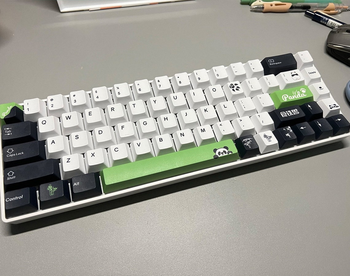 Cute Panda Keycap Set Cherry Profile PBT Personalized Keycaps - Etsy