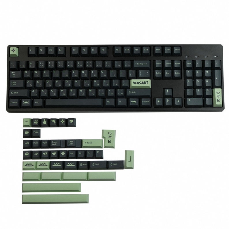 GMK Wasabi Keycap Set Dye-sub Cherry Profile PBT Keycaps for - Etsy Canada