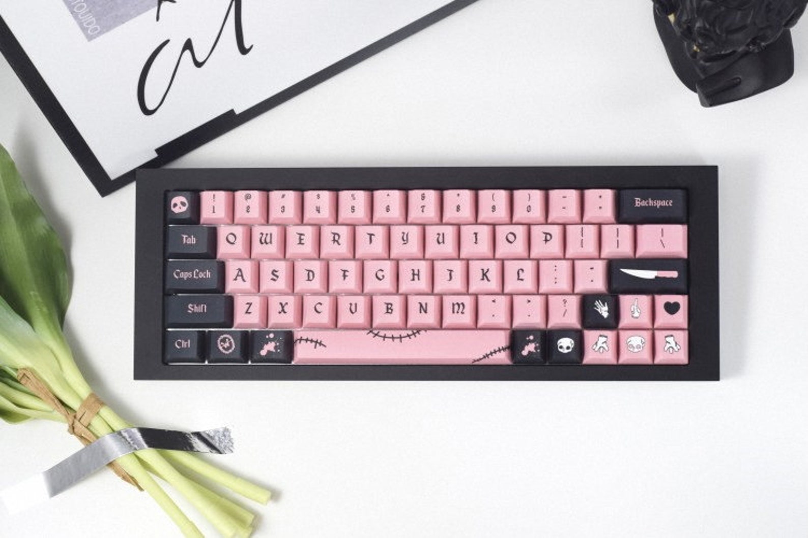 Black Pink Keycap Sets Cherry Profile Keycap for Mechanical - Etsy