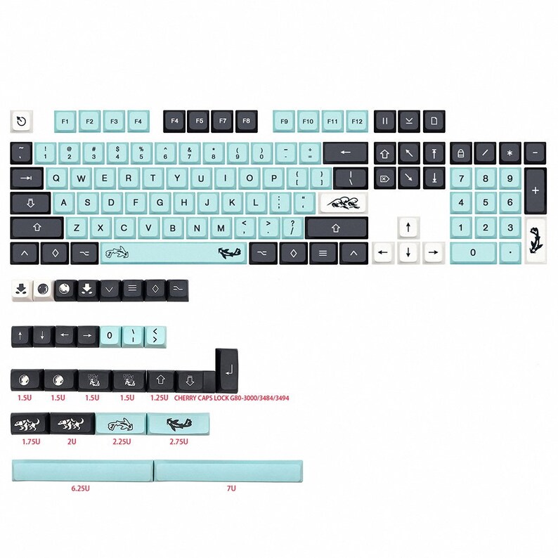 132 Keys GMK Mizu Keycap Set XDA Profile PBT Keycaps Keycap - Etsy