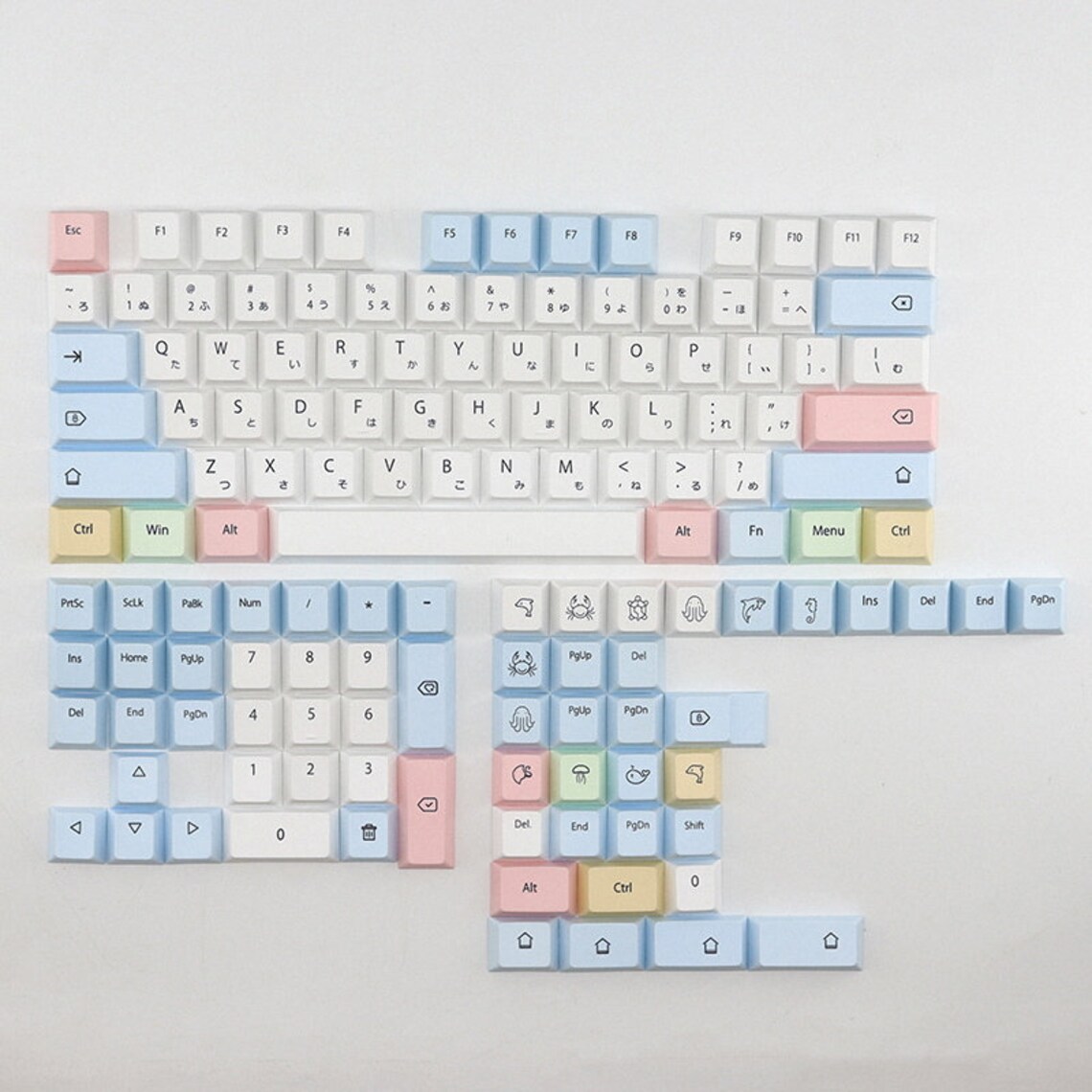 136 Keys Chalk Keycap Set PBT Sublimation Keycaps Cute - Etsy