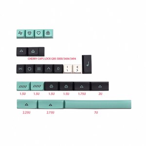 XDA Keycap Set White Blue Color PBT Keycap Sets for Mechanical Keyboard ...