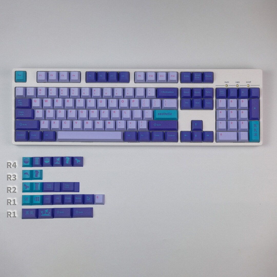 GMK Vaporwave PBT Keycaps Cherry Profile Dye Sub Personalized - Etsy Canada