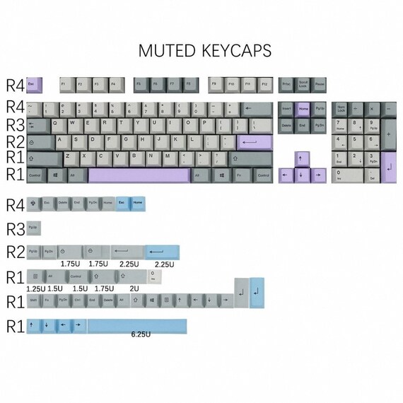 Muted 151 Keys PBT Keycap Cherry Profile Dye-sub Personalized | Etsy