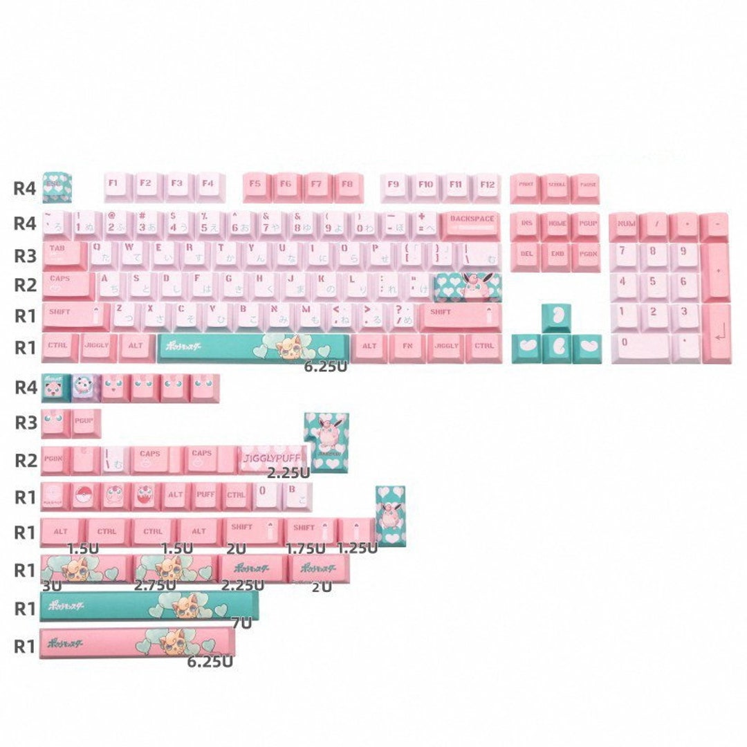 Cute Keycap Set Full Set PBT Keycaps Cherry Keycap for Mechanical ...