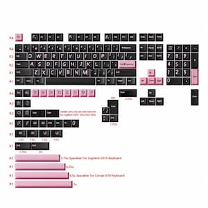 Black Pink PBT Keycap Set Cherry Keycaps Keyboard Decoration for Boys ...