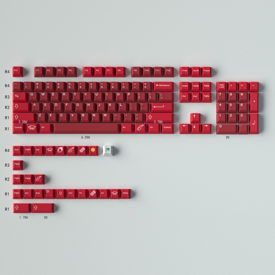 GMK Jamón Keycap Set PBT Cherry Keycaps Personnalisé Red Keycap pour ...