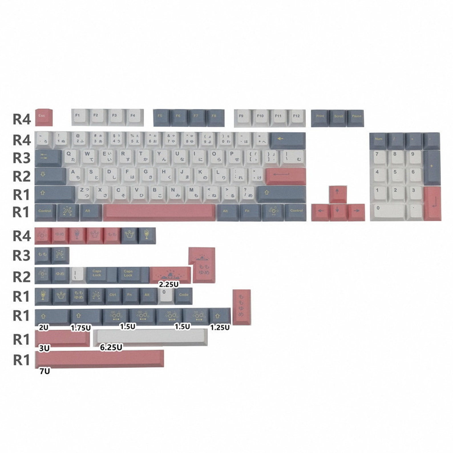 GMK Momo Yume Keycaps Cherry Profile 129 Keys PBT Dye-sub - Etsy Canada