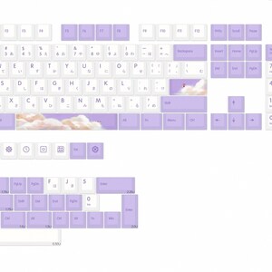 139 Keys Aesthetic Purple Keycap Sets for Mechanical Keyboard Cherry ...