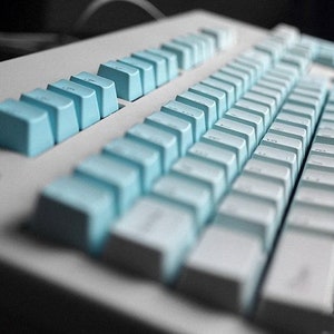 Ice Blue Personality Mechanical Keyboard Keycaps Water Transfer ...