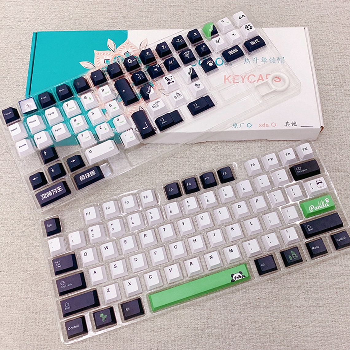 Cute Panda Keycap Set Cherry Profile PBT Personalized Keycaps - Etsy